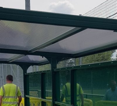 Spectator canopy at Haughmond FC in Shrewsbury | A&S Landscape A&S ...