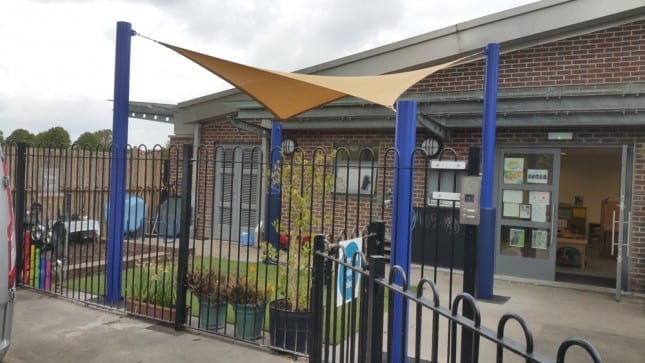 Riverside Bridge School in London Adds Blue Cycle Shelter | A&S ...