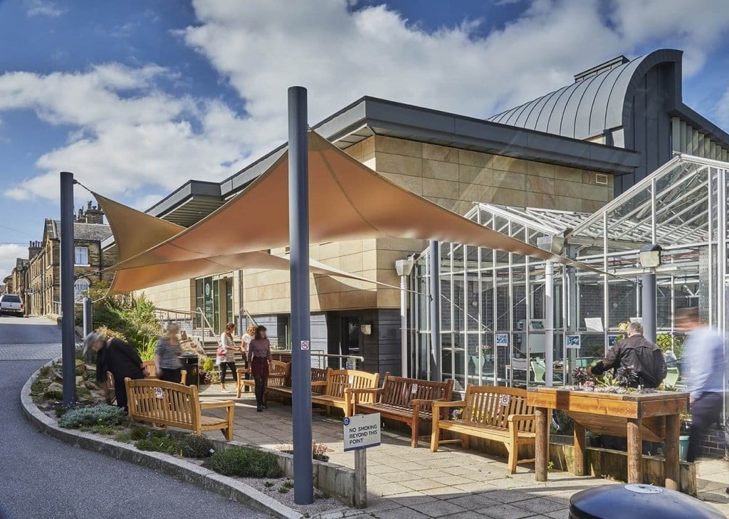 Stockport Academy Add Two Fabric Umbrella Canopies | A&S Landscape