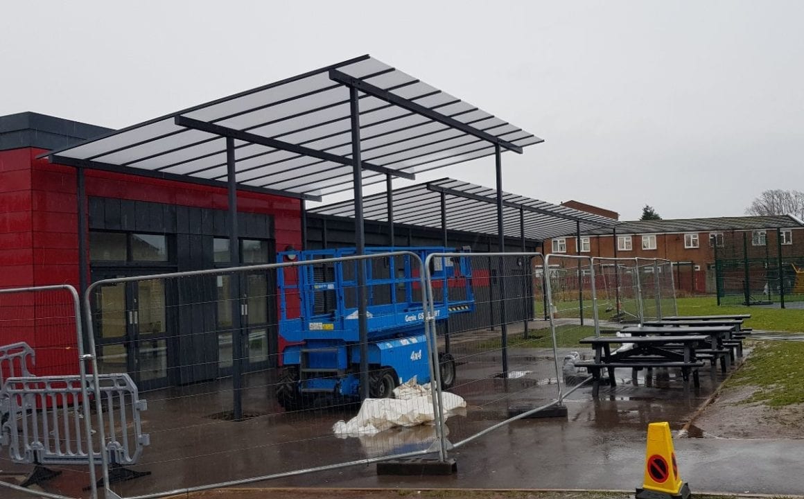 Dean Trust Ardwick Add Straight Roof Canopies | A&S Landscape