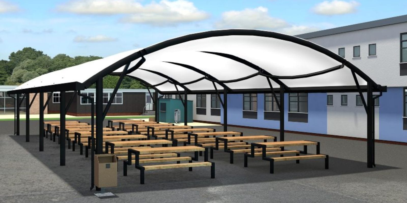 College Canopies | Shelters for Colleges and Sixth Forms | A&S Landscape