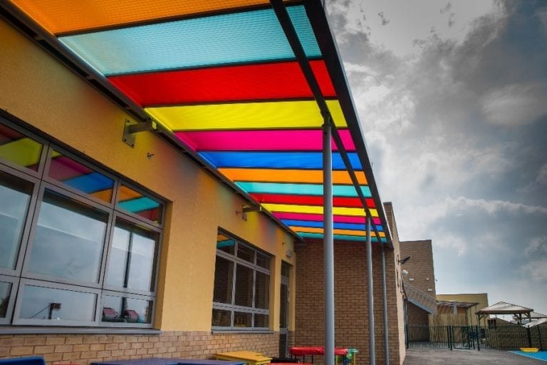 Colourful Polycarbonate Roof Canopies | A&S Landscape
