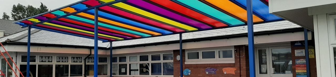 Multicoloured Polycarbonate | Coloured Roof Canopies | A&S Landscape