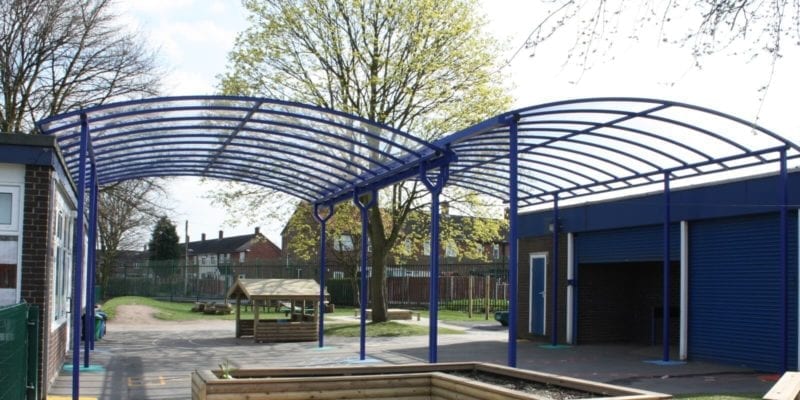 Curved Roof Canopy | Dining Area Canopies for Schools | A&S Landscape