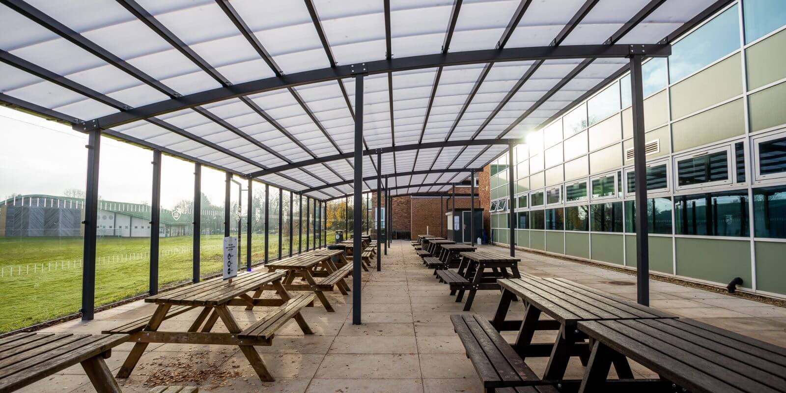 The Chantry School in Worcestershire Add Dining Area Canopy | A&S Landscape