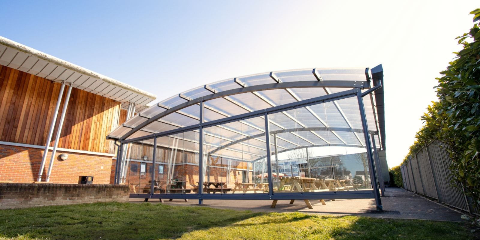 Dining Area Canopies | Outdoor Dining Areas for Schools | A&S Landscape