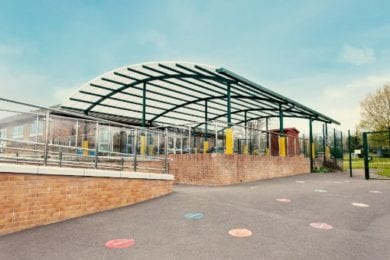Bickleigh Down Primary School in Devon Add Curved Roof Canopy | A&S ...