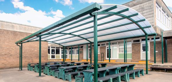 Dining Canopy at Ken Stimpson Academy in Peterborough | A&S Landscape