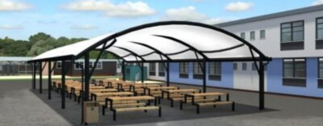 Dining Area Canopies | Outdoor Dining Areas for Schools | A&S Landscape