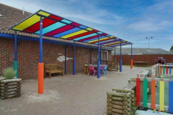 Colourful Polycarbonate Roof Canopies | A&S Landscape