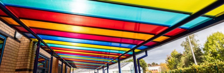 Colourful Polycarbonate Roof Canopies | A&S Landscape A&S Landscape