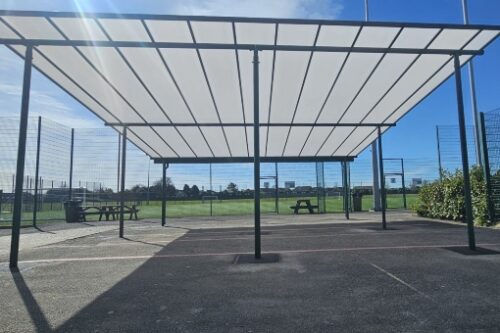 Outdoor Dining Canopy Installed at Lynn Grove Academy | A&S Landscape A ...